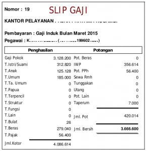 Contoh Slip Gaji Karyawan Swasta Sederhana Word, Excel Online