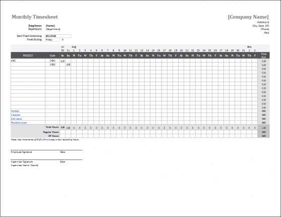 Jenis, Fungsi dan Contoh Time Sheet / Timesheet Kerja Harian