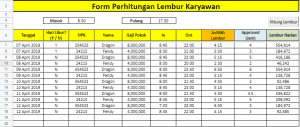 Contoh & Cara Membuat Form Lembur Karyawan dengan Excel