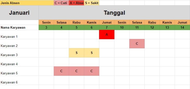 Cara Membuat Absensi di Microsoft Excel dan Word dengan Cepat