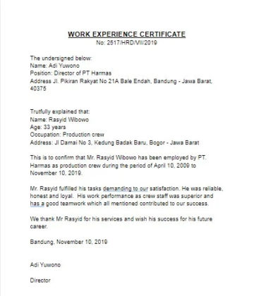 Contoh Surat Paklaring Kerja dan Cara Membuatnya