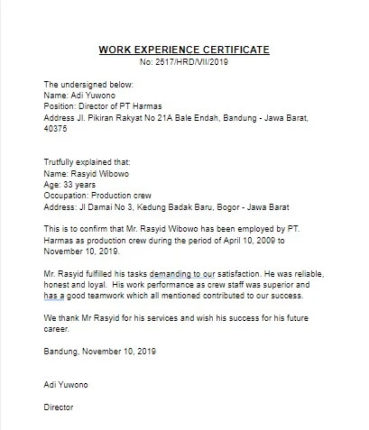 Contoh Surat Paklaring Kerja dan Cara Membuatnya